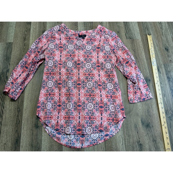 Fred David | Tops | Fred David Blouse Women Small Pink Red Medallion ...